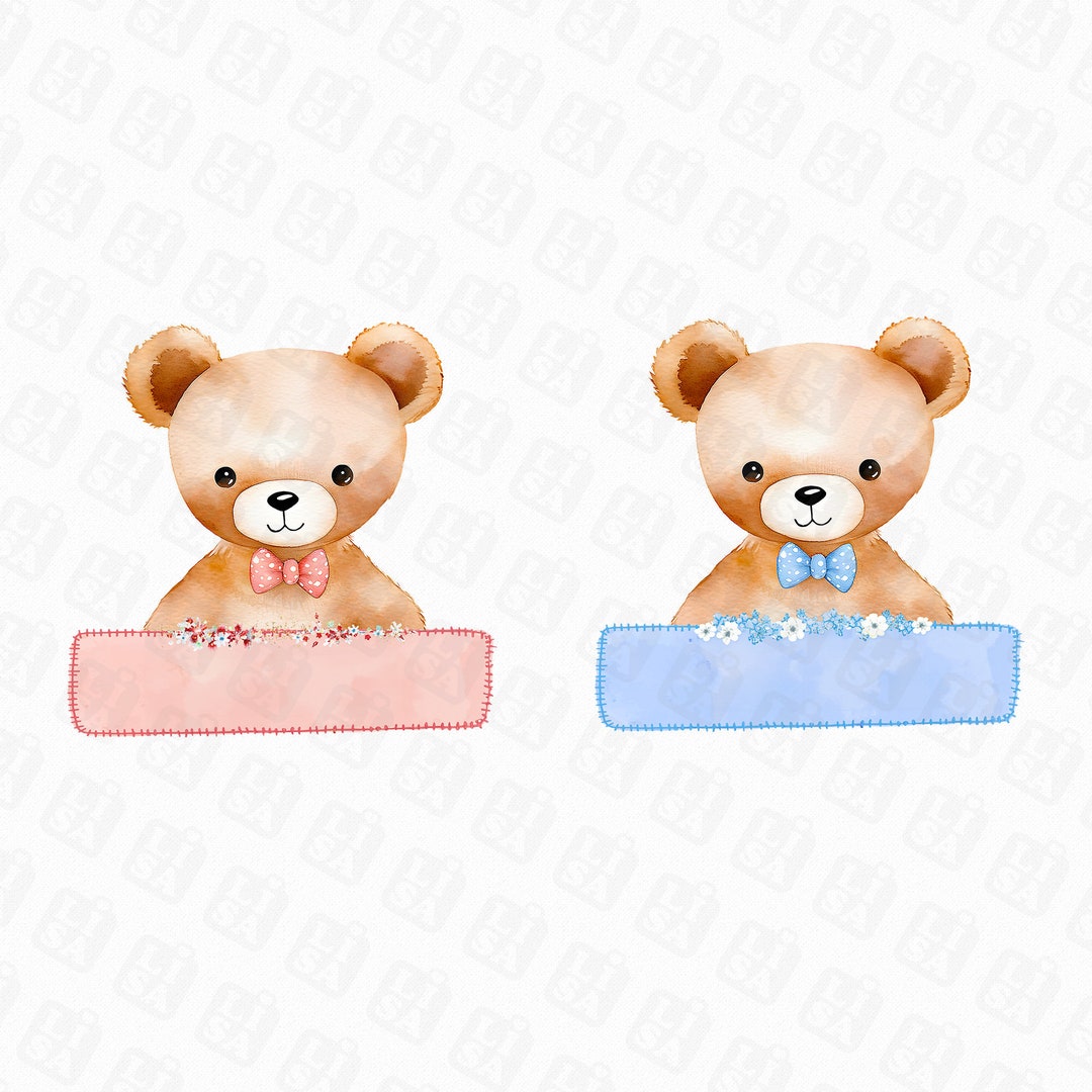 Custom Teddy Bear Baby Shower PNG Digital Download With Custom Name ...