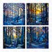 Winter Forest Stained Glass Digital Paper - Digital Background, Snowy ...