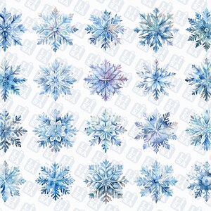 35 Watercolor Snowflake Images - Winter Clipart Graphics in Jpg Format ...