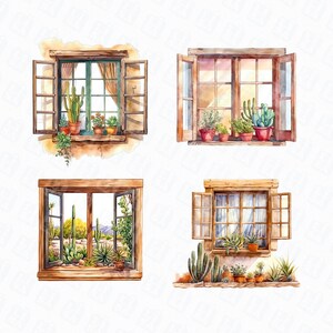 Watercolor Western Window Png - Western Clipart - Desert Window ...