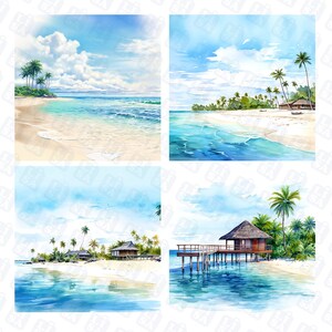 Tropical Islands Digital Paper - Digital Background, Summer Vibes ...