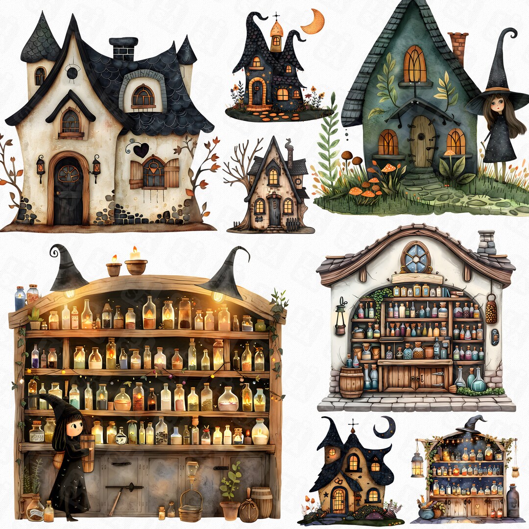 29 Witch House Png, Potion Shop Clipart, Witch Shop, Halloween House ...