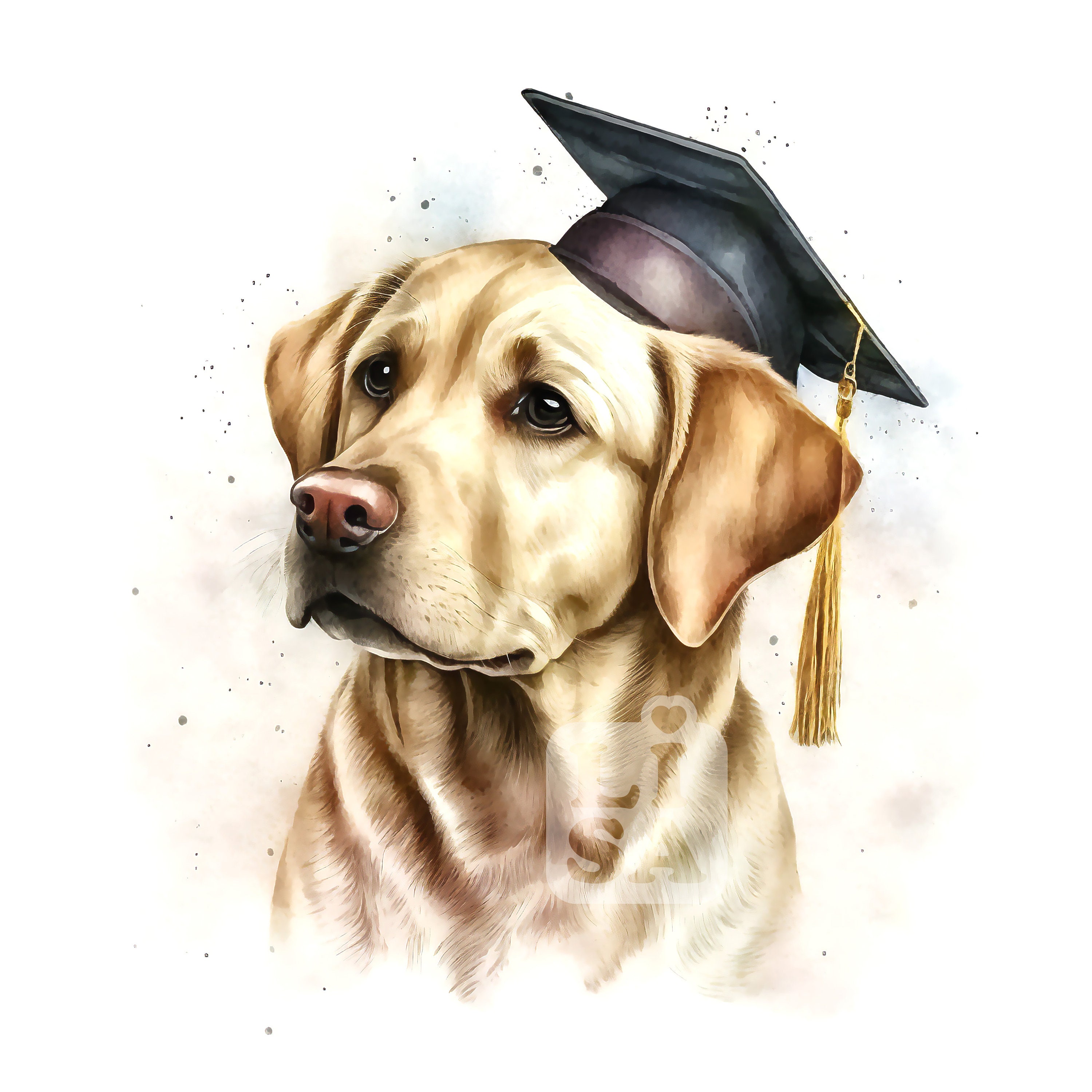 Watercolor Dog Graduation Clipart Watercolor Graduation Image - Etsy