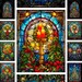 Stained Glass Christmas Digital Paper Christmas Design, Digital ...