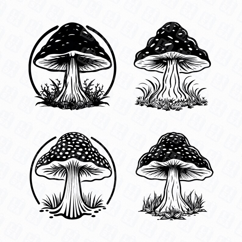 Mushrooms Svg Dxf Png Magic Mushroom Clipart Mushroom - Etsy