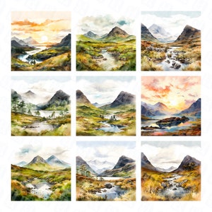 Scottish Highland Digital Paper - Digital Background, Scotland Nature ...