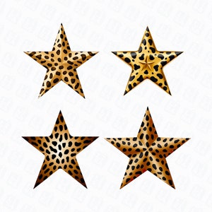 Leopard Star PNG Clipart, Trendy Leopard Print Design, Leopard PNG With ...