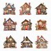 23 Watercolor Santa's House Png Craft Making Clipart Christmas Santa's ...