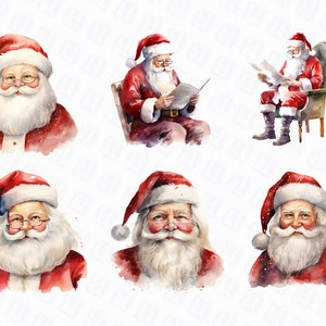 29 Watercolor Santa Claus Png Craft Making Clipart - Christmas Png ...