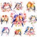 Watercolor Couple Birds Floral Png Valentines Png, Wedding Clipart ...