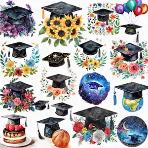 Watercolor Graduation Png, Graduation Cap, Graduation Clipart ...