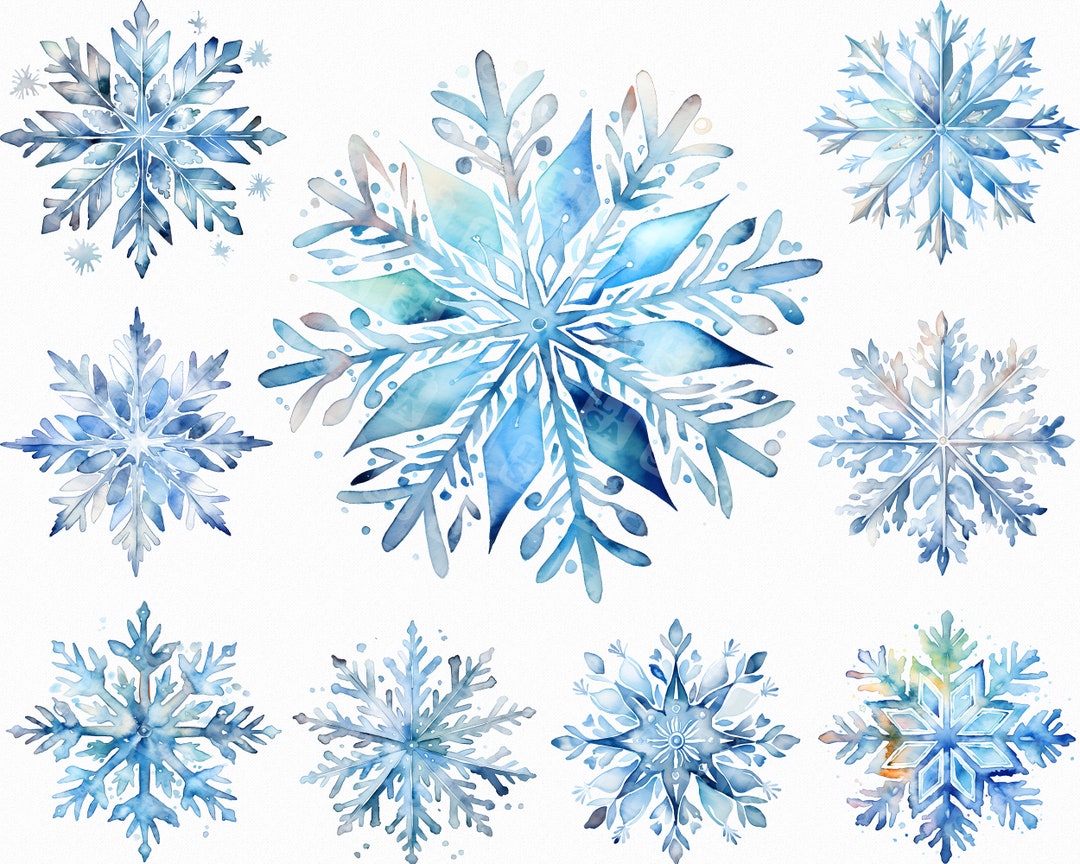 16 Watercolor Snowflake Png - Winter Clipart With Transparent ...