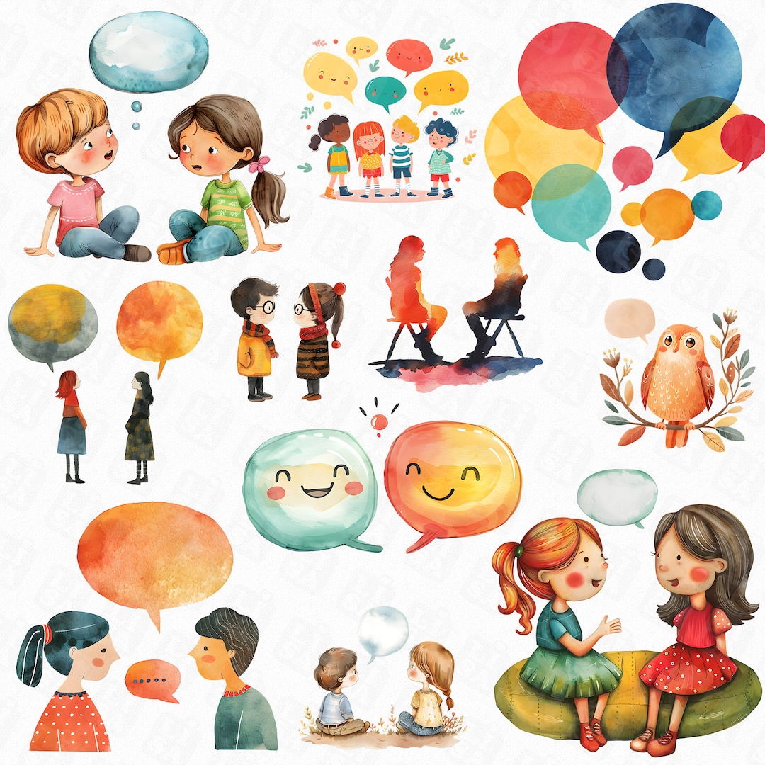 75 Turn and Talk Clipart, Speaker and Listener Clipart, Talking Clipart ...