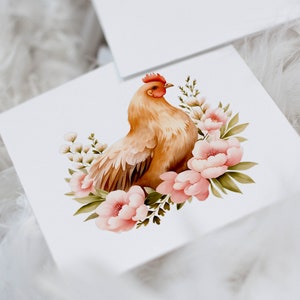Cute Chicken Flower Sublimation Design - Floral Chicken PNG - Farm ...