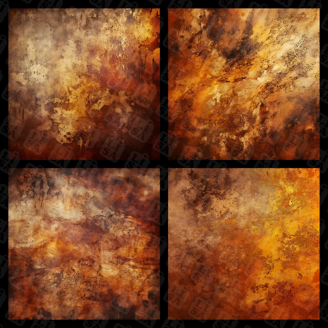 Grunge Texture, Burnt Orange, Gold and Brown Digital Paper - Distressed ...