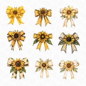 43 Sunflower Bow Png, Sunflower Clipart, Fall Sunflower Sublimation ...
