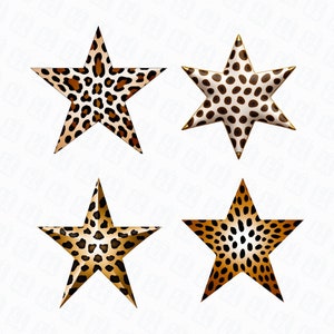 Leopard Star PNG Clipart, Trendy Leopard Print Design, Leopard PNG With ...