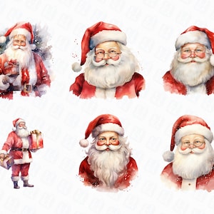 29 Watercolor Santa Claus Printable - Watercolour Christmas Wall Art ...