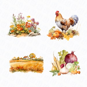 Watercolor Autumn Fall Png - Autumn Png- Country Png - Farm Clip Art ...