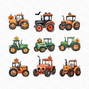 30 Halloween Tractor Png - Spooky Tractor Clipart, Pumpkin Tractor ...