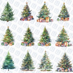 27 Watercolor Christmas Tree Png Craft Making Clipart - Christmas ...
