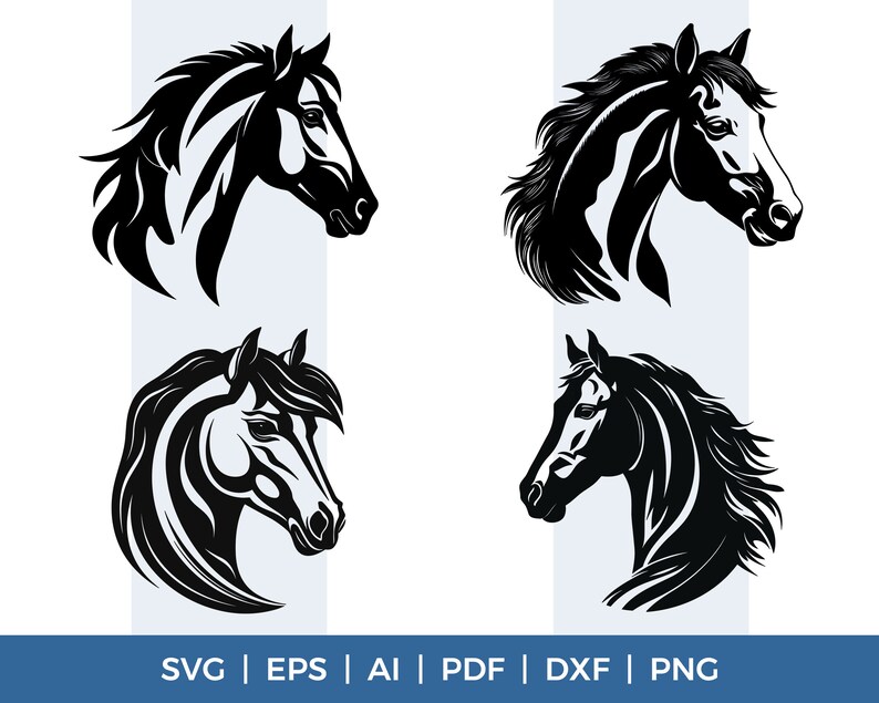 4 Horse Svg Png Equestrian Svg Farm Animals Vector Farm - Etsy