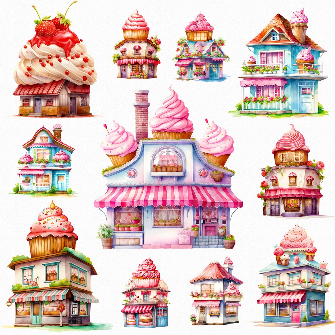 Watercolor Cupcake House Png - Sweet House Png, Cupcake Clip Art ...