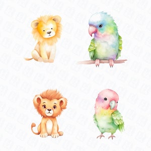 Baby Safari Animals Clipart Collection - Ideal for Jungle Birthdays ...
