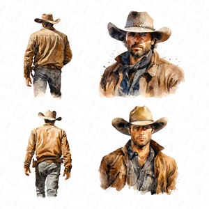 Watercolor Western Cowboy and Cowgirl Png - Wild West, Cowboy, Cowgirl ...