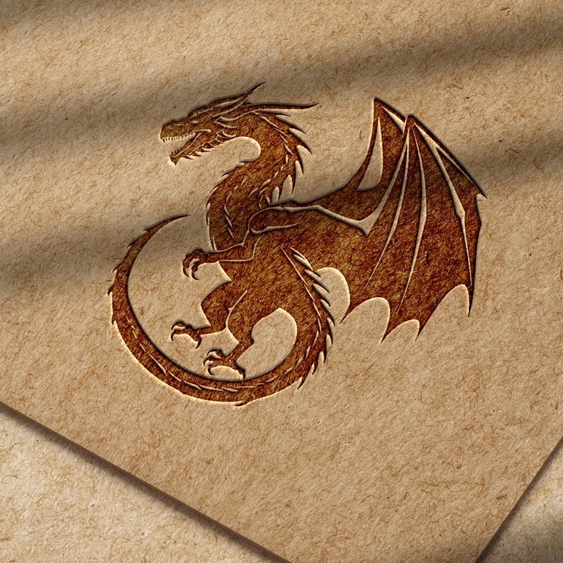Dragón svg dxf png vector de dragón negro silueta de - Etsy España
