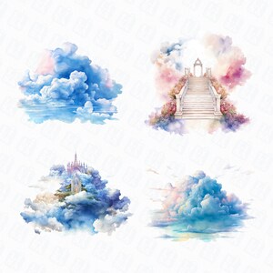 Watercolor Heaven PNG - Christian Clipart, Stairs to Heaven Entrance ...