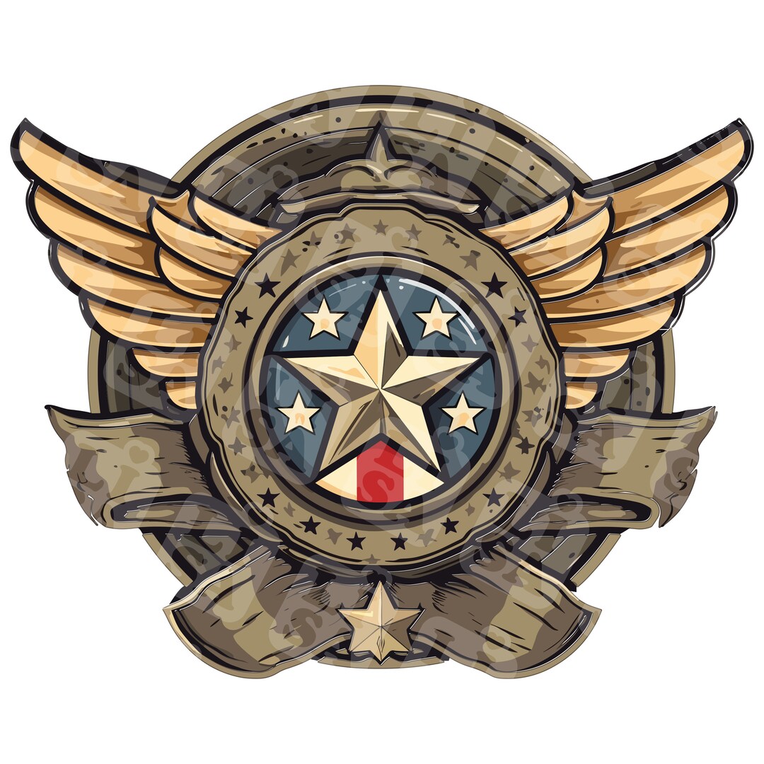Golden Military American Emblem Png, 4 Png Sublimation, USA Emblem Clipart, American Digital ...