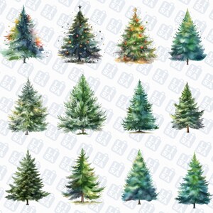 53 Watercolor Christmas Tree Png Craft Making Clipart - Christmas ...