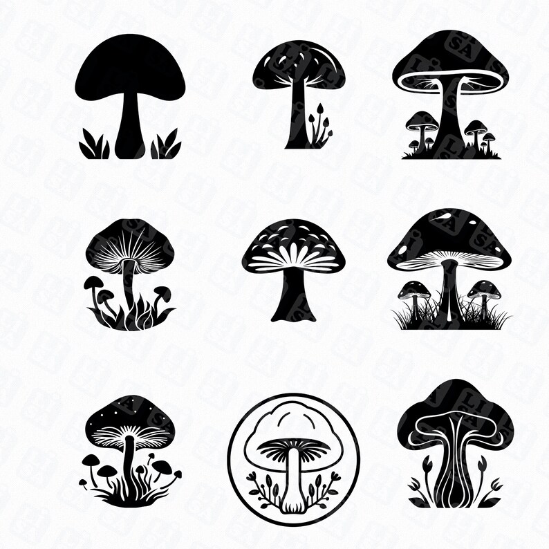 Mushrooms Svg Dxf Png Magic Mushroom Clipart Mushroom - Etsy