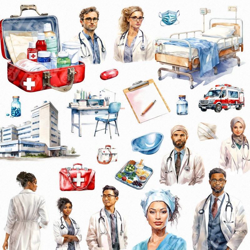 Hospital Clipart - Etsy