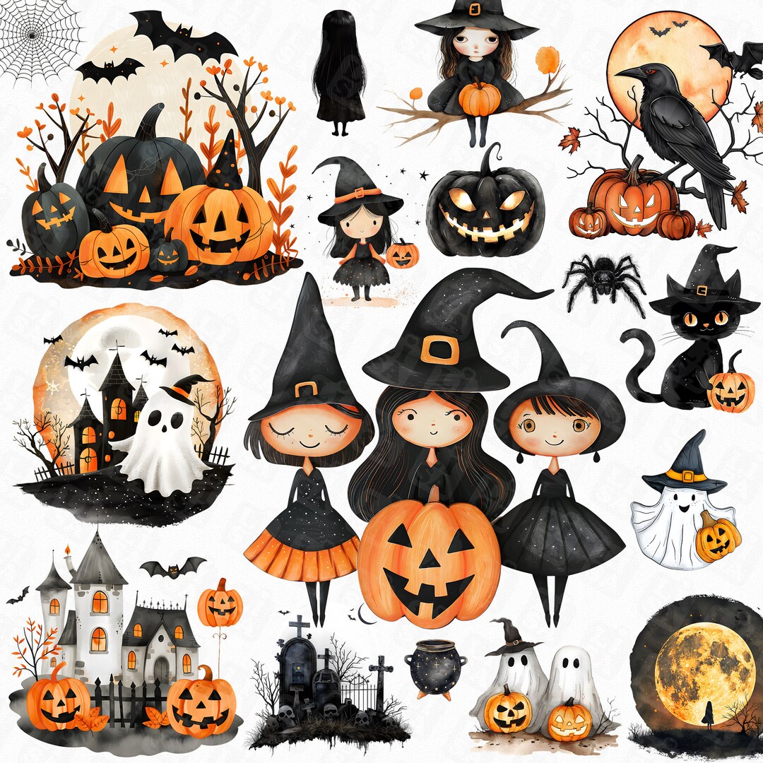 94 Halloween Png, Halloween Clipart, Ghost, Witch Pumpkin, Black Cat ...