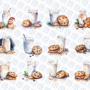 13 Watercolor Milk and Cookies - Christmas Cookies Clipart Graphics in ...