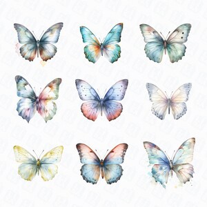31 Watercolor Butterfly Clipart - Pastel Butterfly Digital Download ...