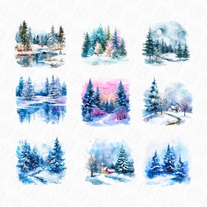 33 Watercolor Winter Wonderland Background - Winter Landscape Printable ...