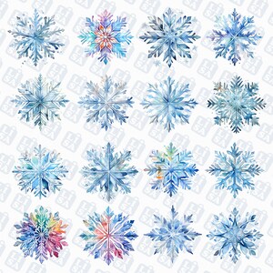 16 Watercolor Snowflake Png - Winter Clipart With Transparent ...