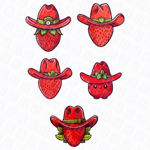 Cute Western Strawberry Png - Cowgirl Clipart, Cute Strawberry, Red ...