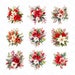 Watercolor Christmas Flowers Clipart Christmas Bouquets Card Making ...