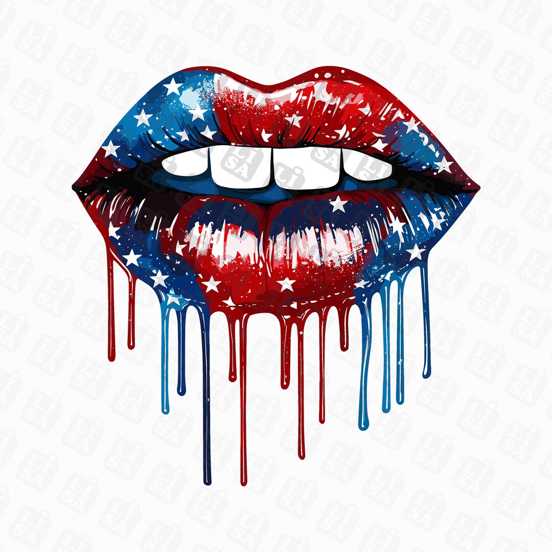 American Flag Lip Png - Memorial Day, Patriotic Design, Usa Flag Png ...