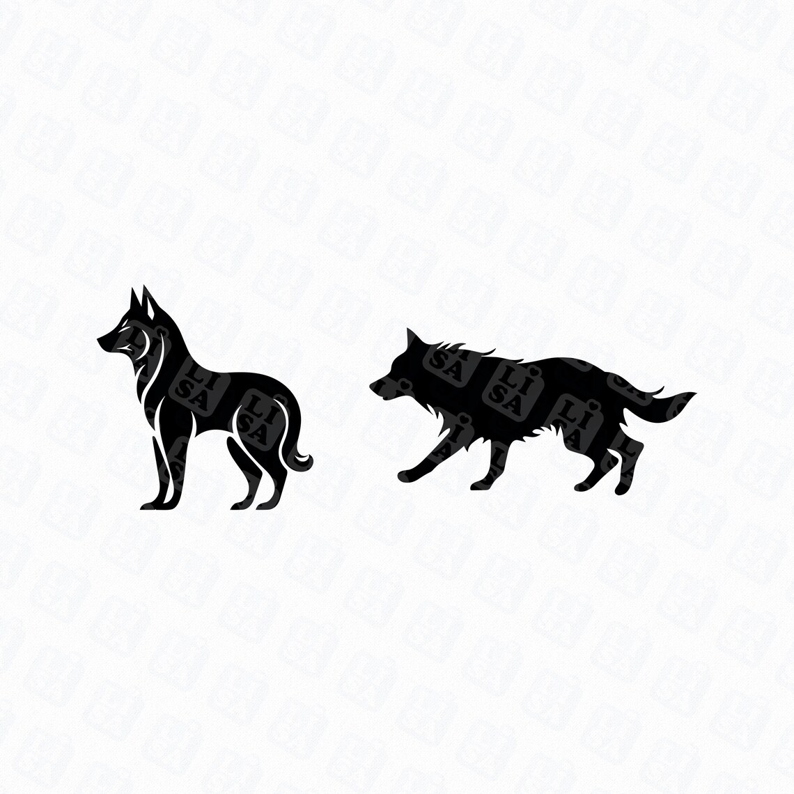 Wolf Svg Woodland Animals Svg Wolf Cutout Clipart Forest - Etsy