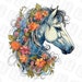4 Floral Rainbow Horse Watercolor Png. Flower Horse Clipart. Instant ...