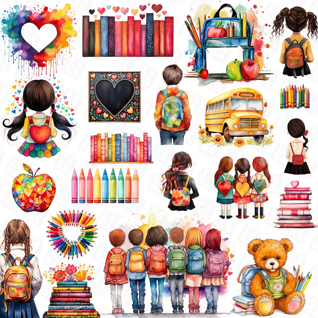 135 Back to School PNG, Cute School Clipart, School Kids, School ...