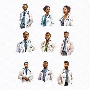 Watercolor Doctor Png Designs - Medical Png, Doctor Clipart, Woman, Man ...