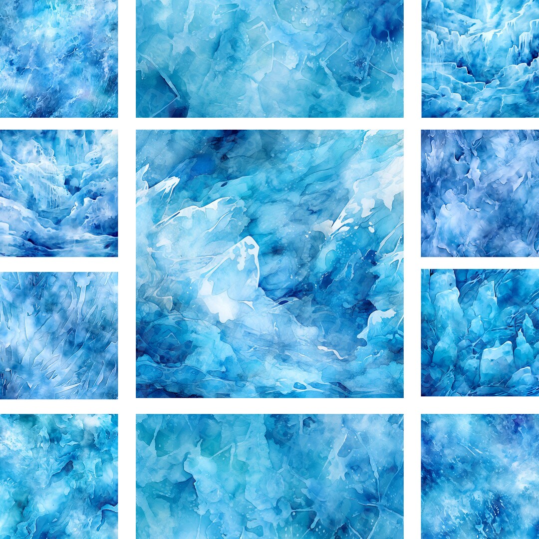 Watercolor Frozen Digital Paper - Digital Background, Winter Digital ...