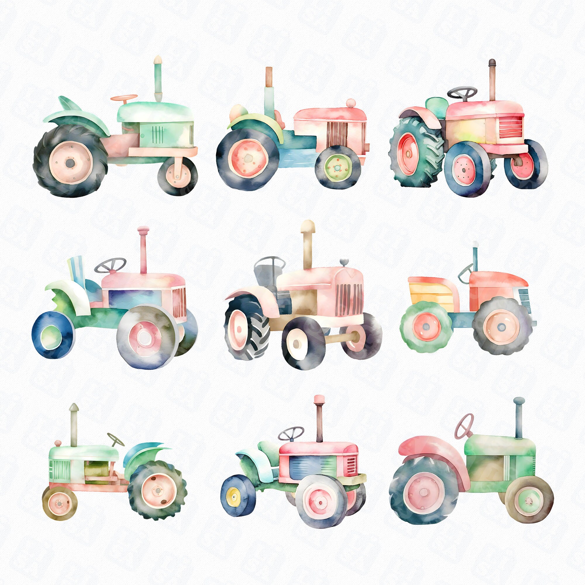 Watercolor Nursery Cute Tractor Png Pastel Tractor Clipart - Etsy Australia