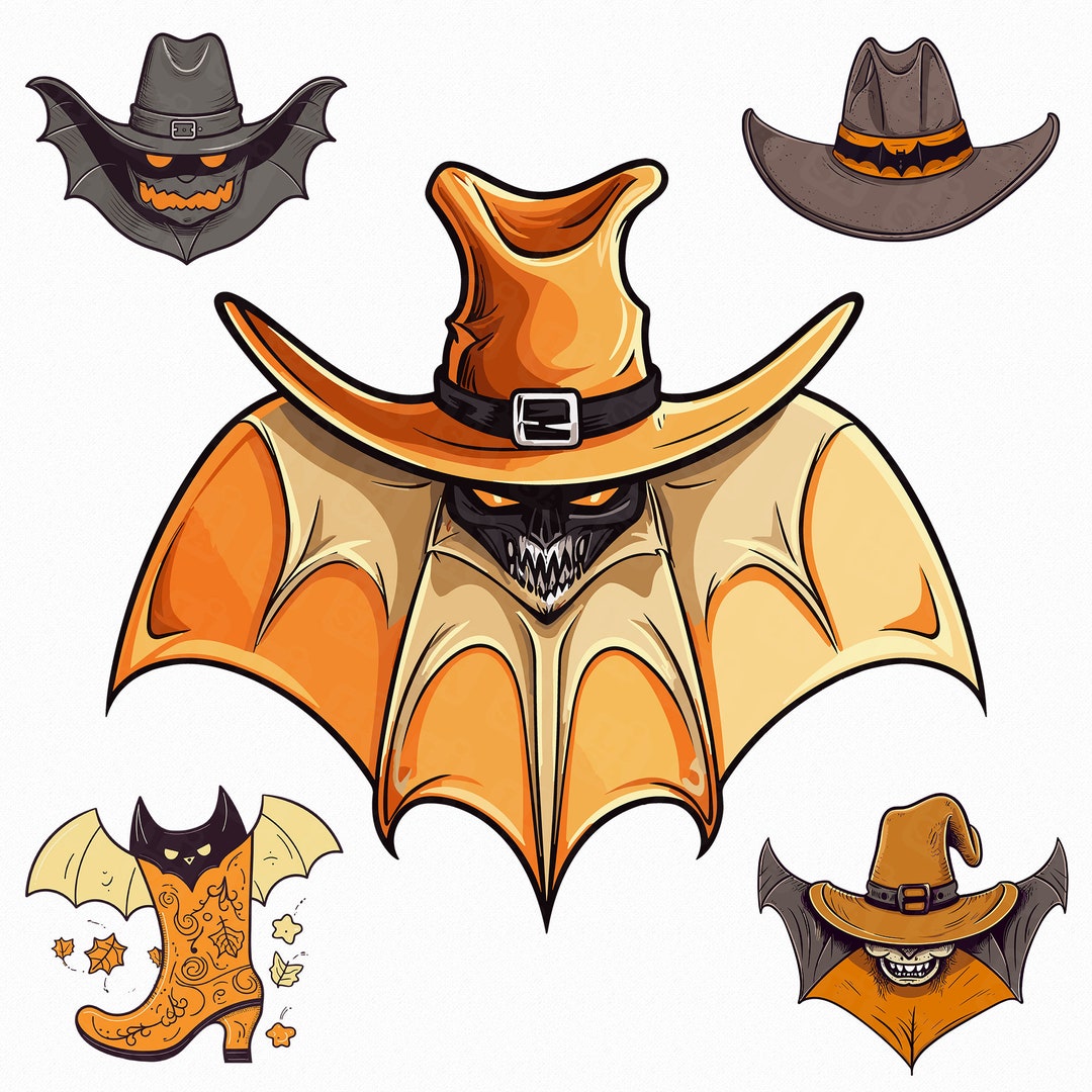 Cowboy Bat Png - Western Halloween Clipart - Retro Halloween Png ...
